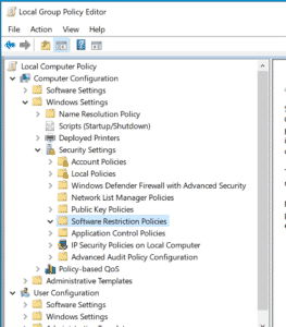 Cyber Essentials Plus – Setting up Software Restriction Policies