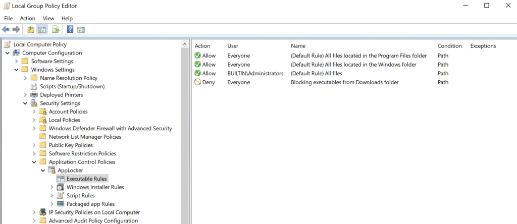 Cyber Essentials Plus – Setting up Software Restriction Policies